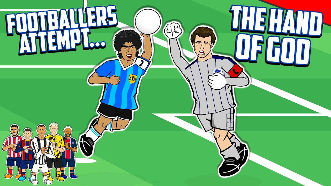 Messi And Maradona Hand Of God