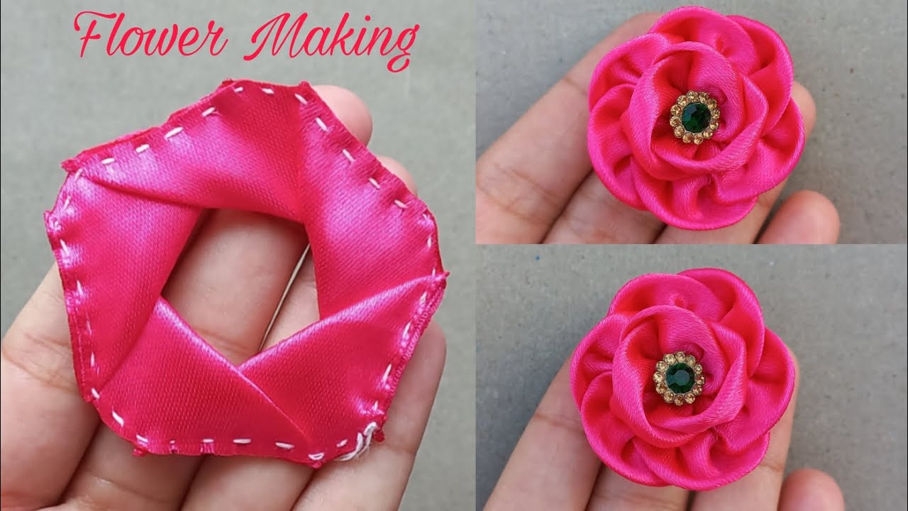 How To Make Fabric Flower | How to make an adorable fabric rose flower ...