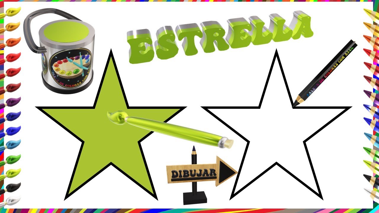 How to draw a Star - Como dibujar y Colorear una Estrella - Tutorial de ...