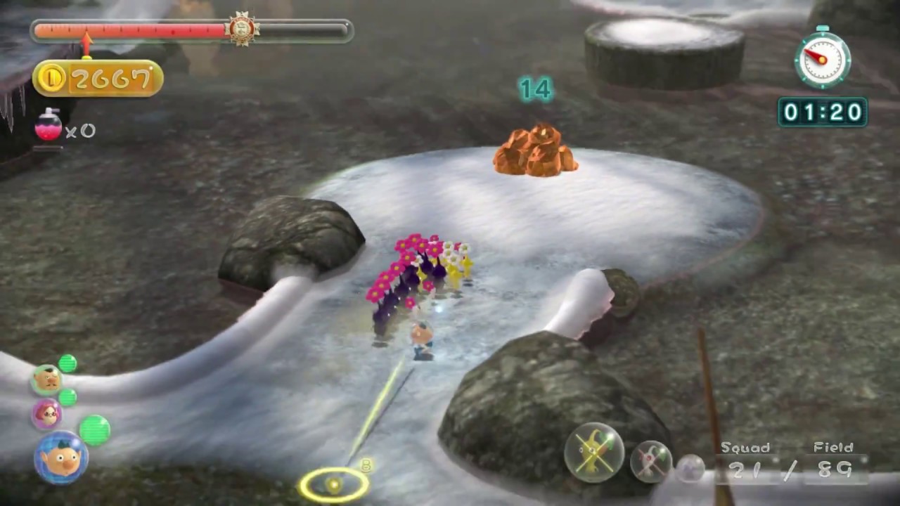 Pikmin 3 Mission Mode - Collect Treasure #02: Silver Lake (Platinum/No ...