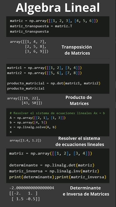 Algebra lineal con Python 👨‍🏫 base para ciencia de datos🧑‍💻 #python# ...