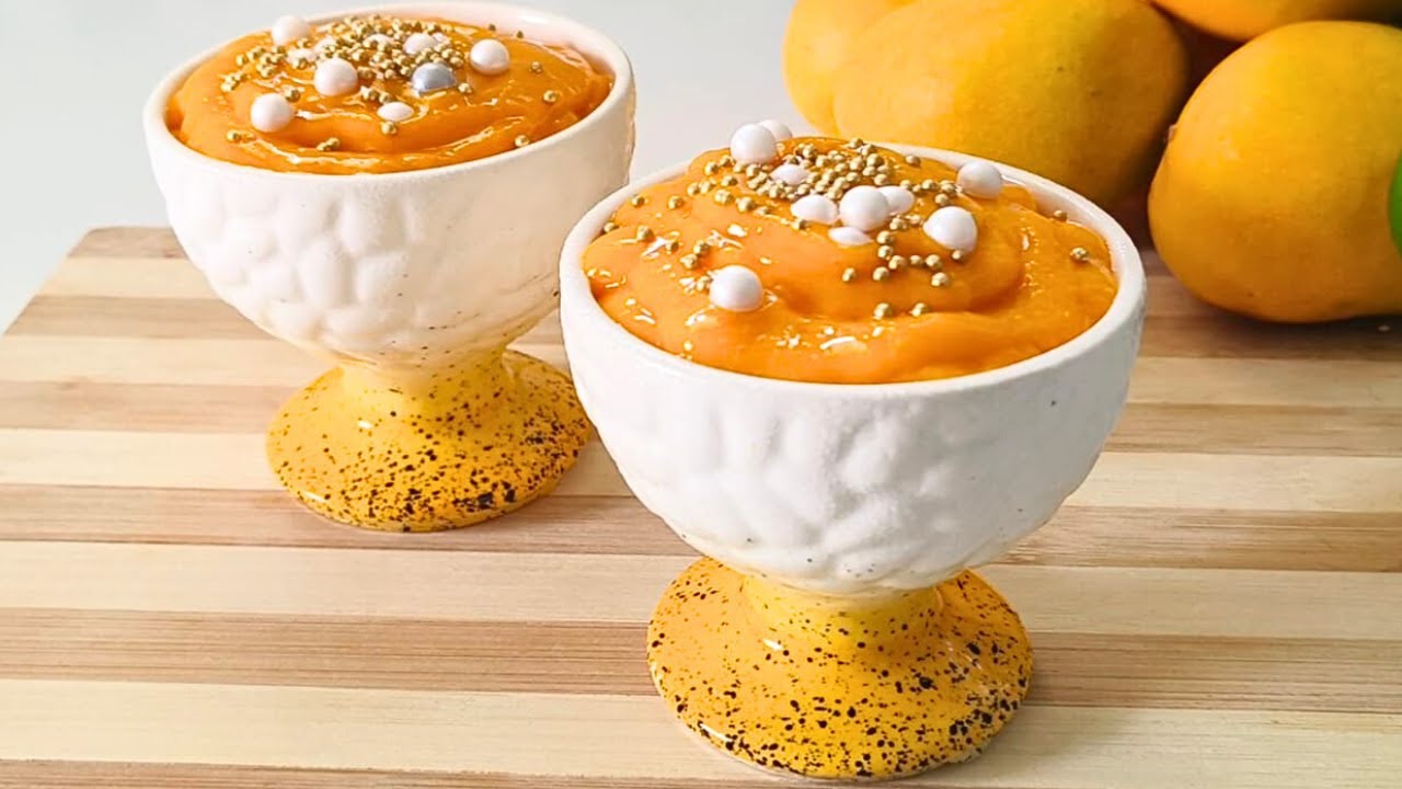 Mango Frozen Dessert Easy Recipe/Simple Mango Summer Dessert - YouTube