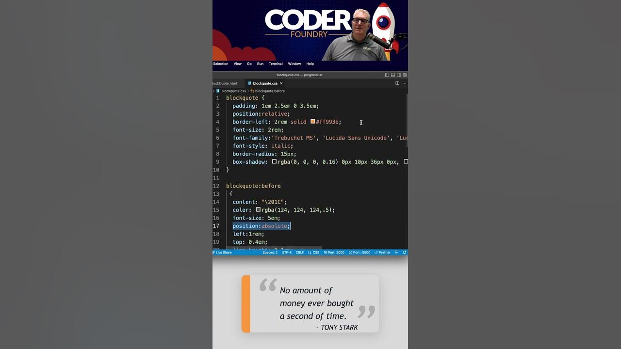 How To Add A Styled Blockquote To Your Website Html And Css Shorts Youtube