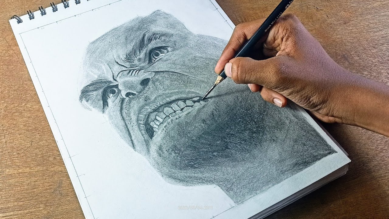 How I Shade REALISTIC!!! Hulk Drawing #avengers #Shading - YouTube