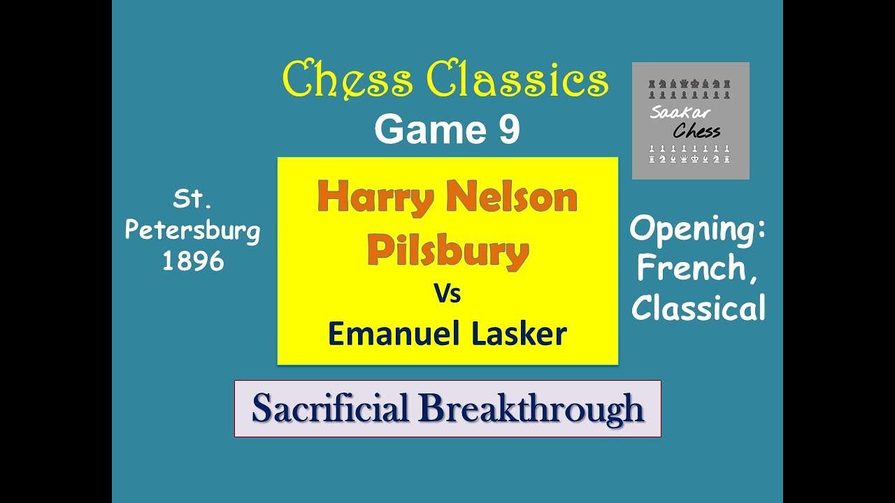 Game 9 - Chess Classics, Pillsbury vs Emanuel Lasker - French Defense ...