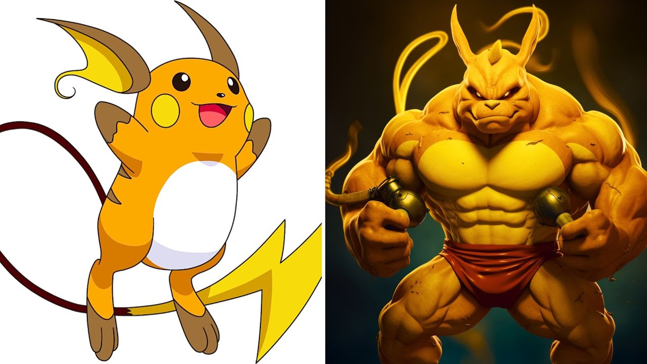POKEMON CHARACTERS AS POWERFUL BODYBUILDER VERSIONS - YouTube