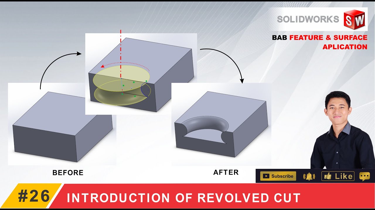 SOLIDWORKS | #26 INTRODUCTION OF REVOLVED CUT - YouTube