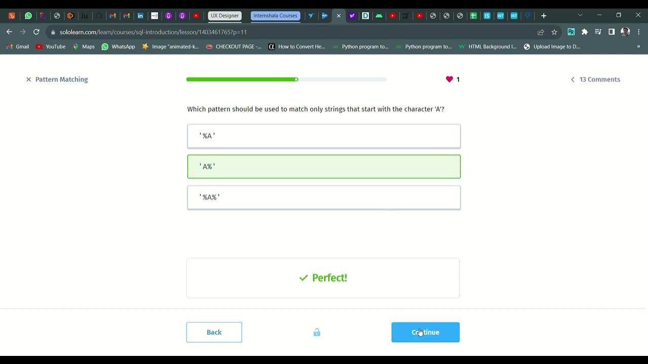 20 Pattern Matching | Introduction to SQL | Sololearn - YouTube