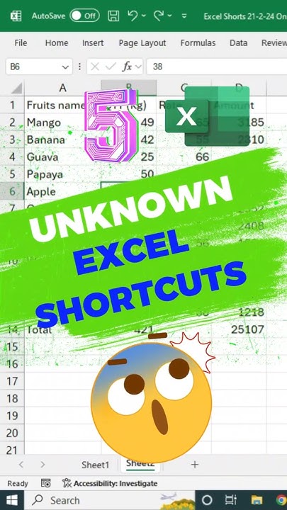 5 Unknown Excel Keyboard Shortcuts Excel Shorts Exceltips Exceltricks Youtube