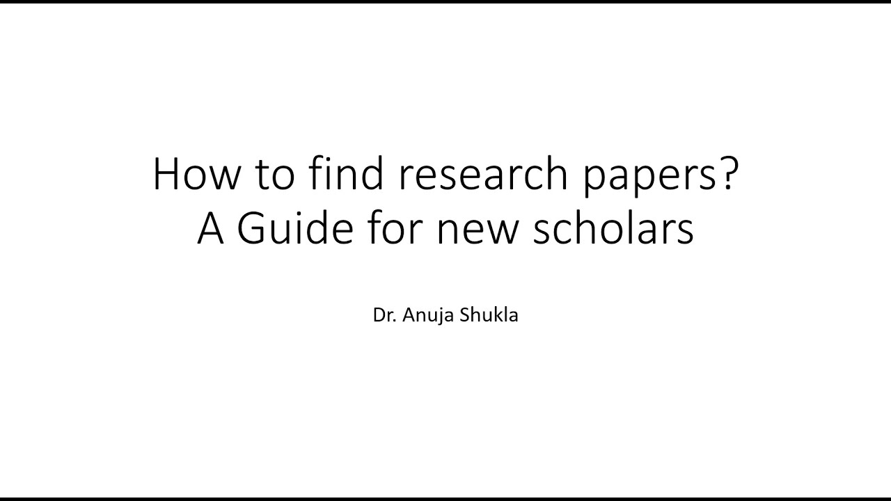 How To Find Research Papers Research For Beginners YouTube