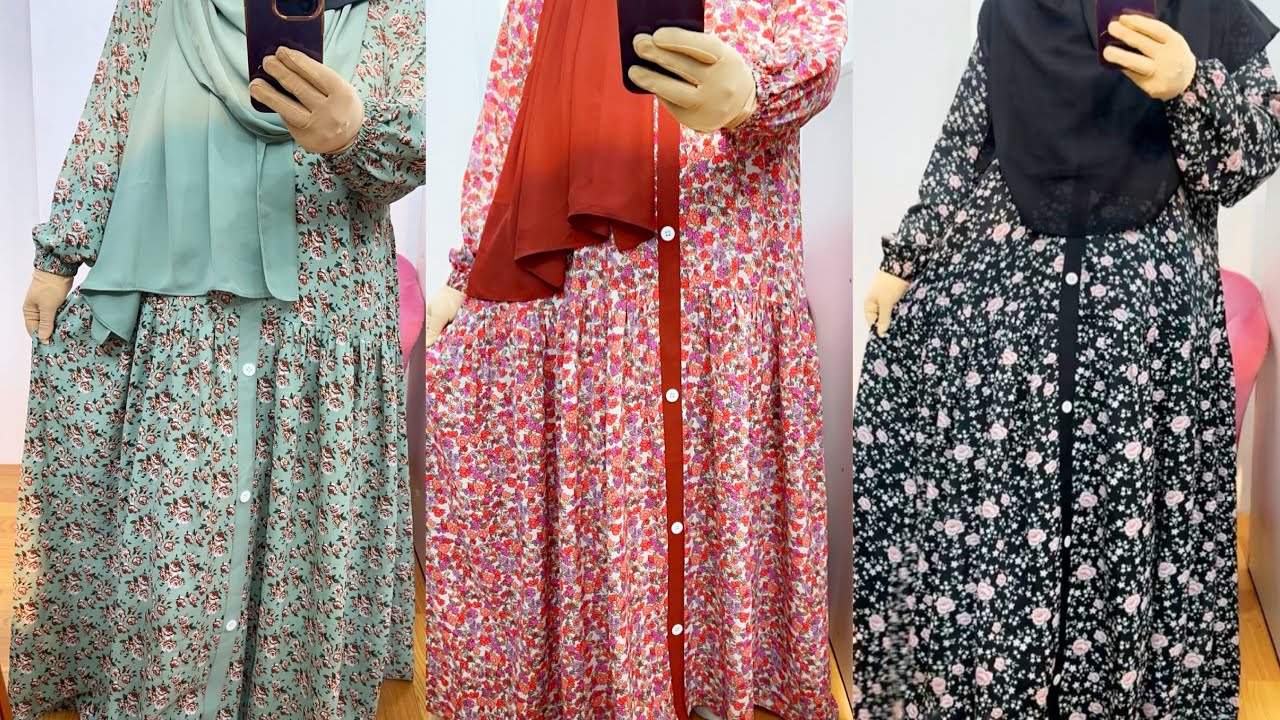 Floral Print Abaya / Regular Usable borkha / Simple Borkha - YouTube