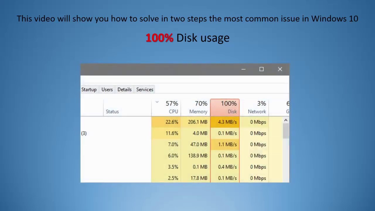 [SOLUTION] Windows 10 - Fix 100% Disk usage issue in 2 steps [SOLVED ...