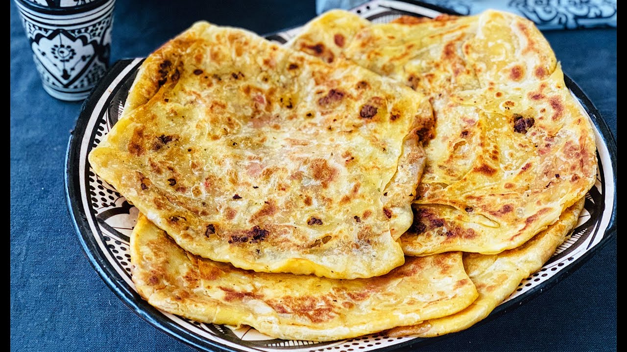 Crêpes Feuilletées Marocaines Farcies à la viande hachée (Msemen à la ...