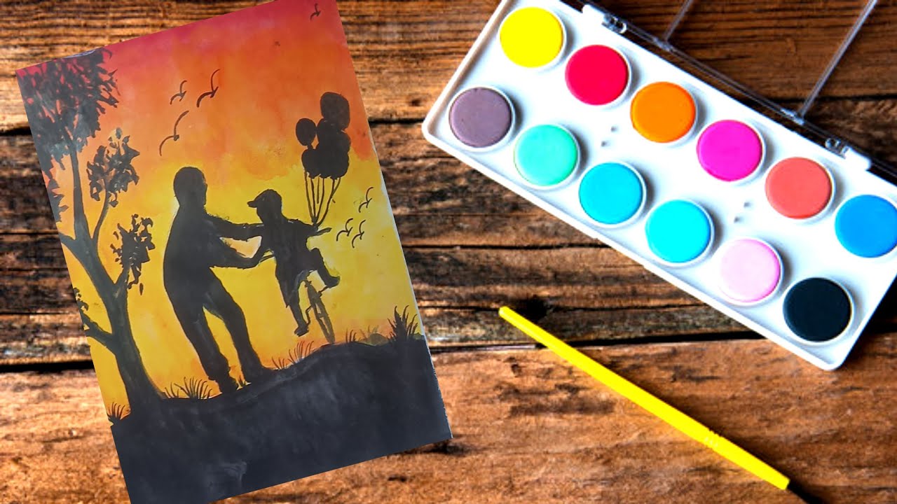 Happy Fathers Day Drawing Easy and Simple|Father's Day Special Drawing ...