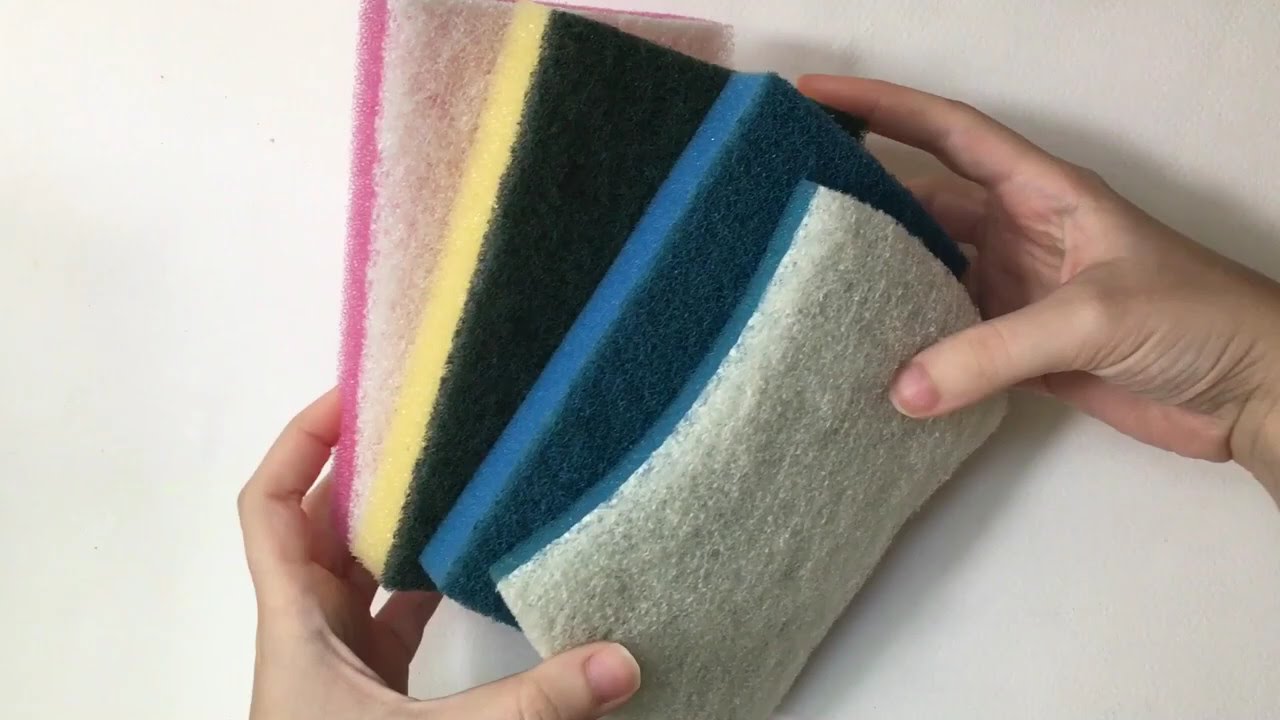 Pink sponge white scourer pad off ripping / Asmr Sponge Korea - YouTube