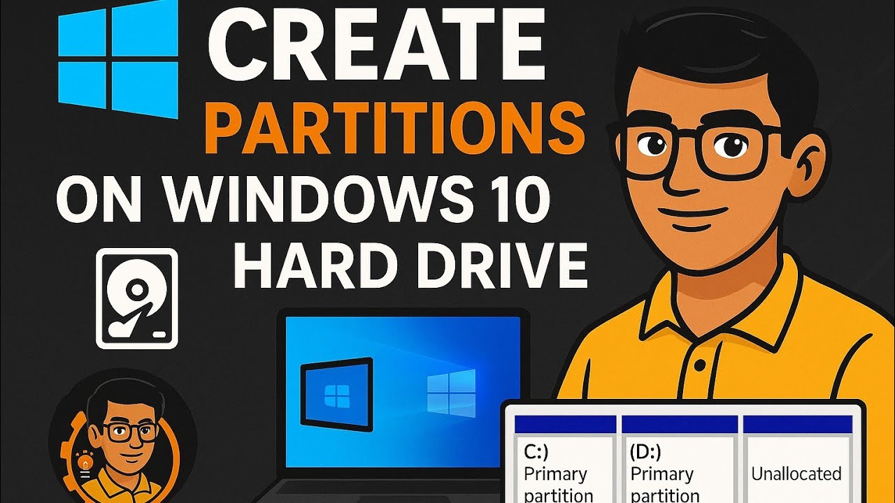 How to create partitions on windows 10 of your hard drive(Easy for ...