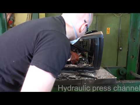 Crushing old tv with hydraulic press Hydraulic Press Channel