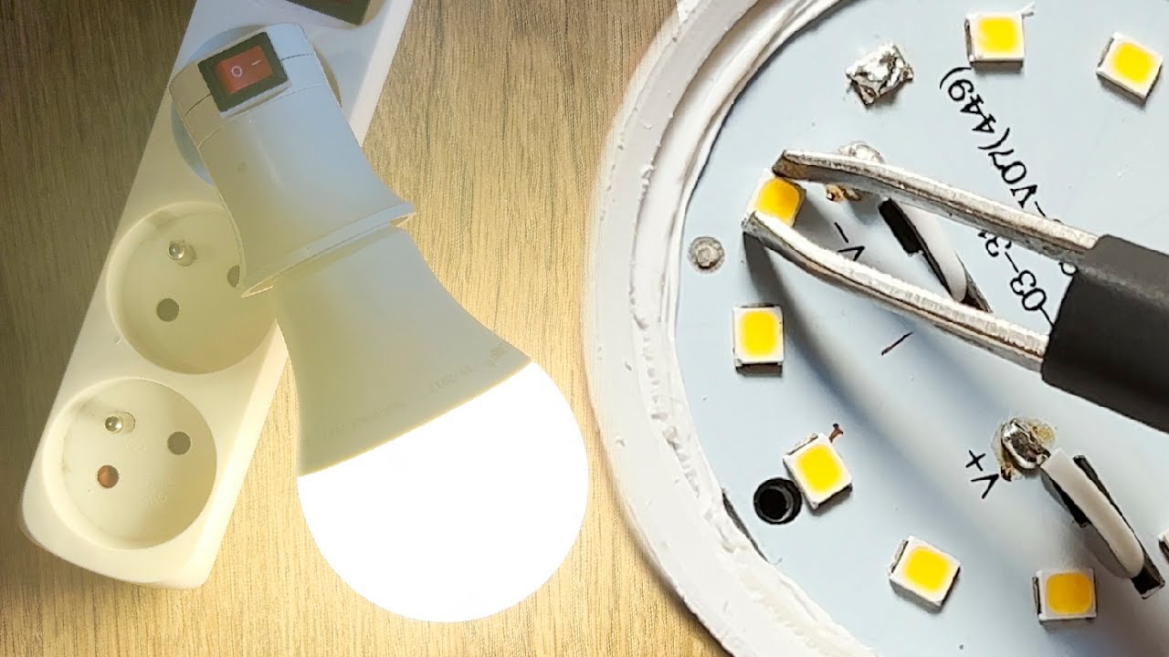 Quick repair of LED lamp without soldering iron. How to repair a 220V ...