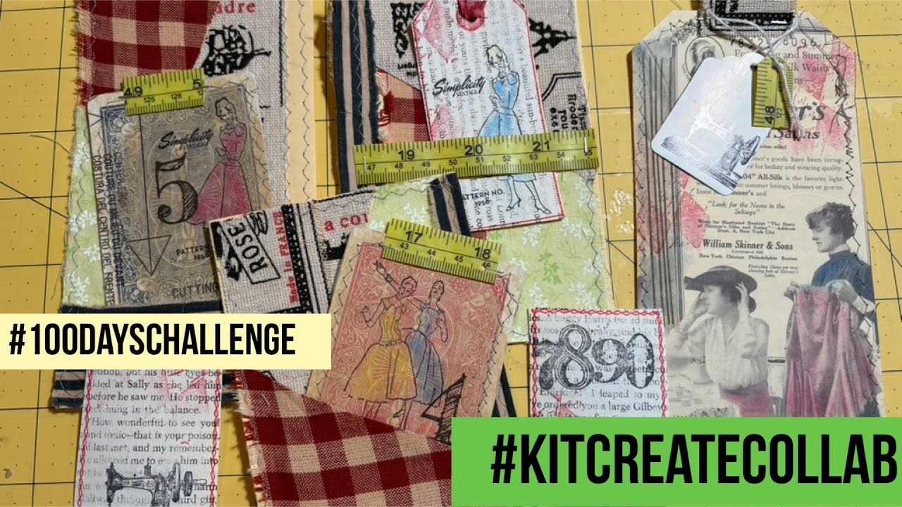 Patchwork tags, pattern playing cards & book page idea! - YouTube