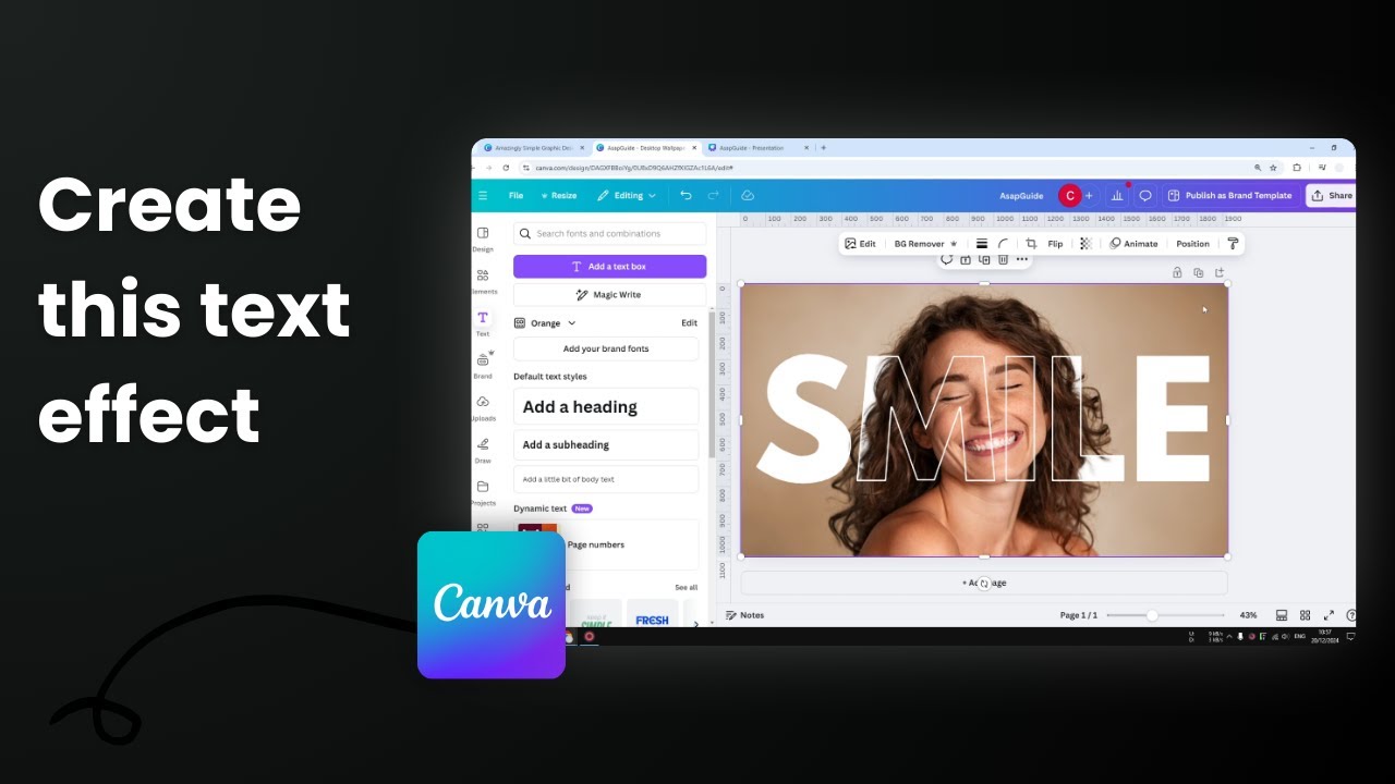 How to Create Transparent Overlay Text Effect in Canva - YouTube