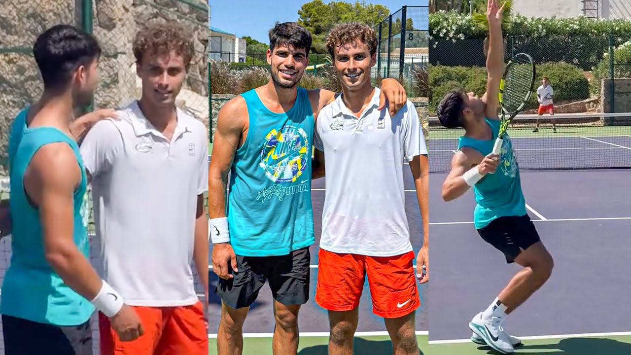 Alcaraz Surprises Childhood Friend from JC Ferrero Academy & Practices ...