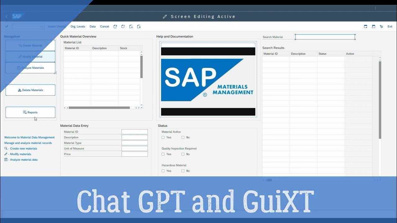 Generate a SAP GUI Screen with Chat GPT - YouTube