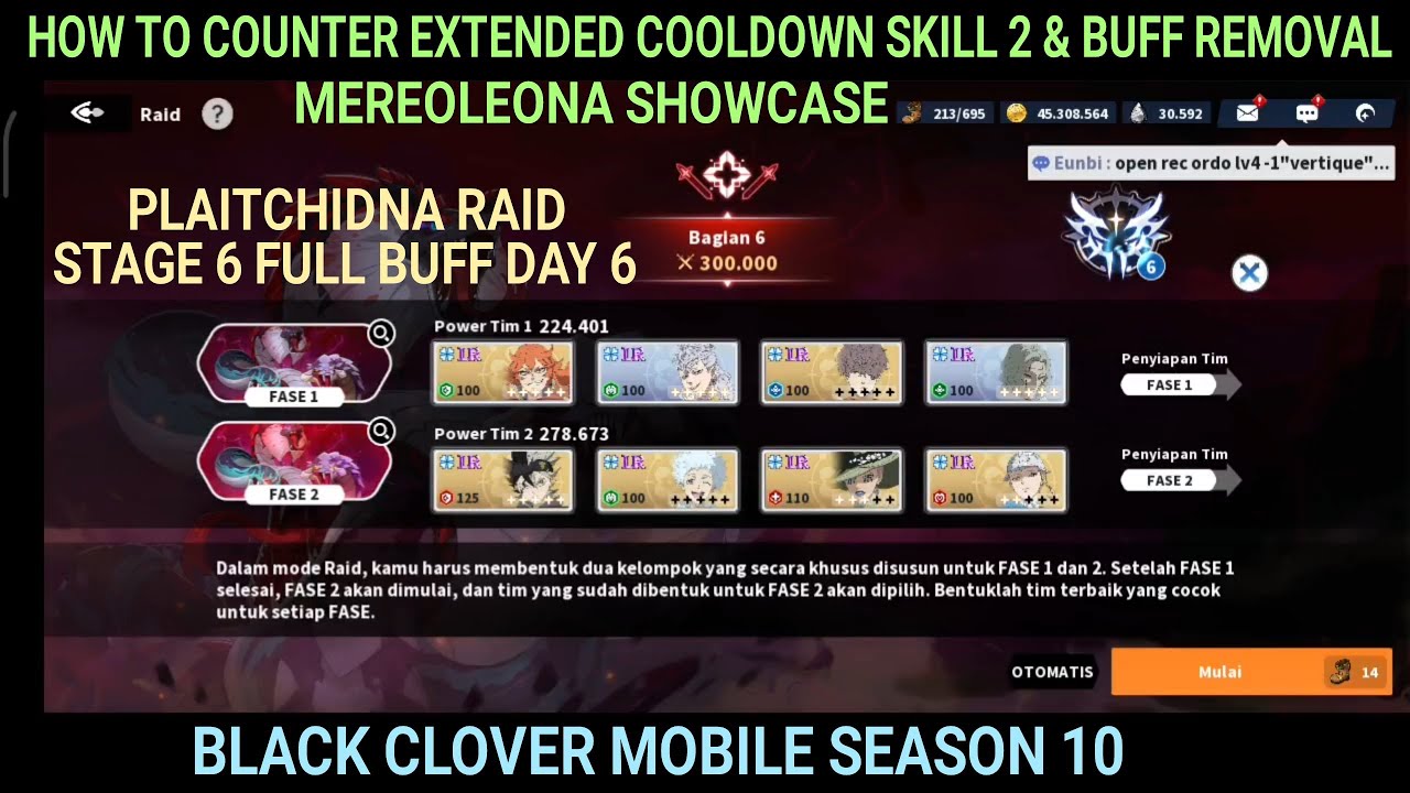 Plaitchidna Stage 6 Full buff Day 6 | Black Clover Mobile season 10 ...
