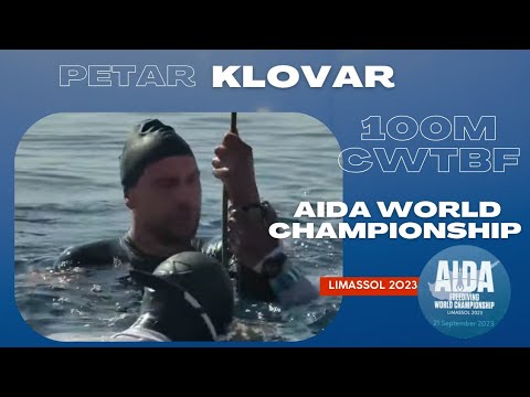 PETAR KLOVAR set 100 m CWT BF in AIDA WORLD CHAMPIONSHIP 2023 - YouTube