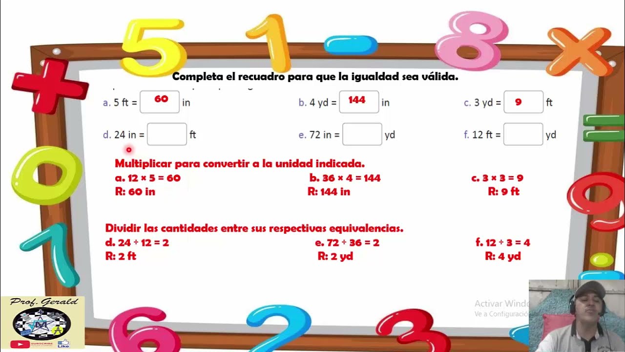 1 2 CONVERSION ENTRE PULGADAS PIES Y YARDAS 5 GRADO YouTube 1 2 CONVERSION ENTRE PULGADAS PIES Y YARDAS 5 GRADO YouTube
