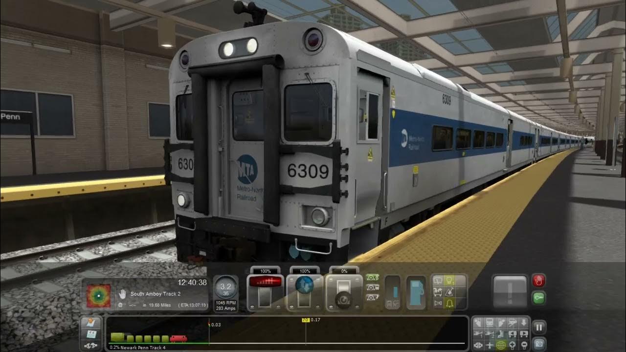 Train Simulator 2022: P32 Shoreliner Cab Car Audio Mod run through from Hoboken to South Amboy ...