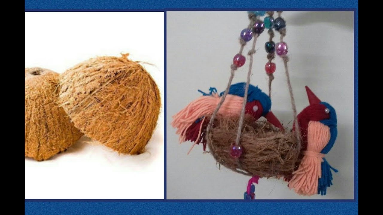 DIY: CUTE YARN BIRDS / WOOLEN BIRDS NEST WITH COCONUT SHELL / HOME ...