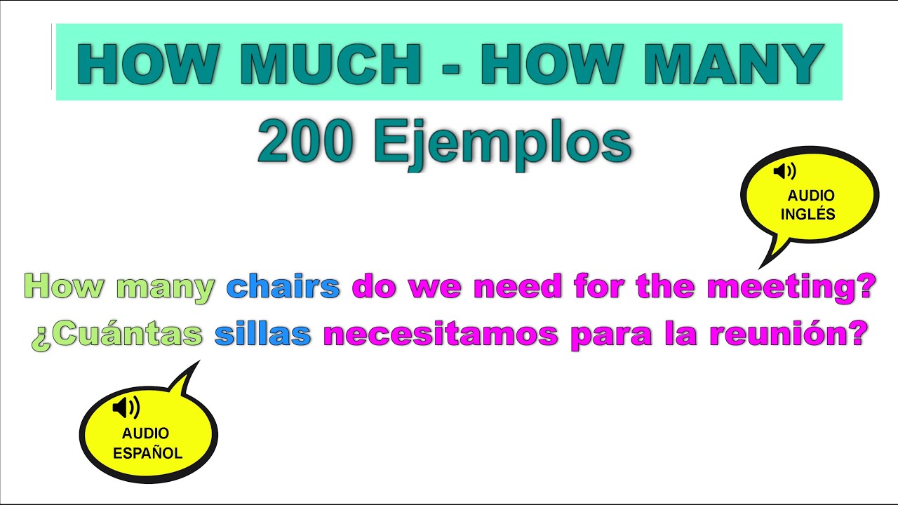 Domina HOW MUCH y HOW MANY con mas de 200 ejemplos de uso. Audio y ...