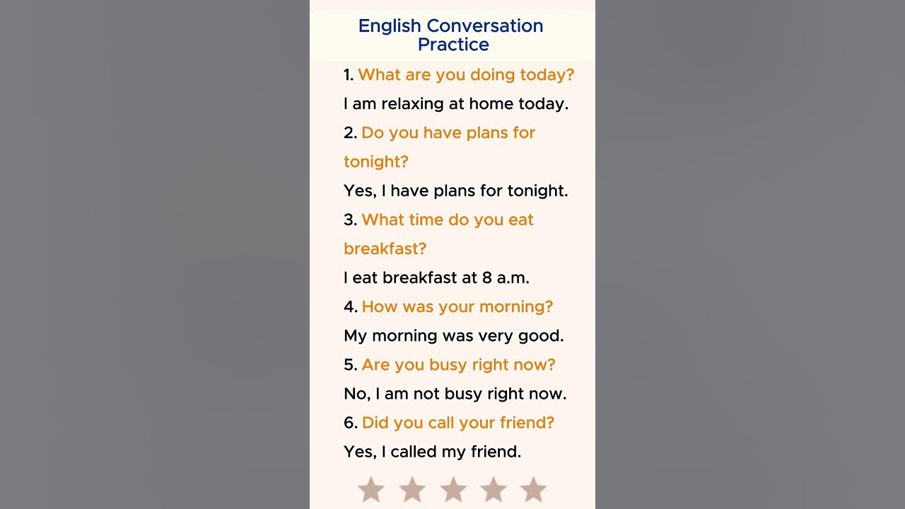 English Conversation Practice - YouTube