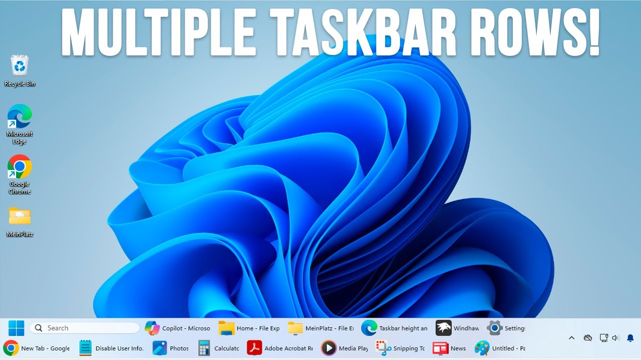 How to Add Multiple Rows to the Windows 11 Taskbar - YouTube