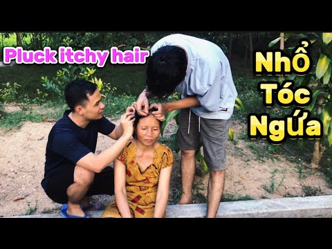 Mr Quy and me Plucking itchy hair for ms HongVan at Nghi home - YouTube