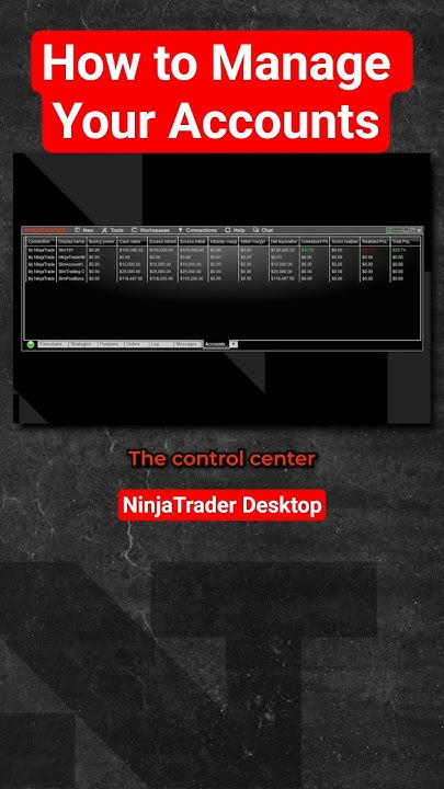 NinjaTrader Desktop: How to Manage Accounts - YouTube