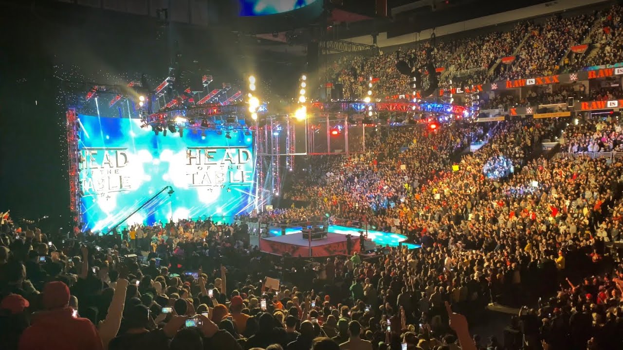 The Bloodline Entrance LIVE At WWE Raw 30TH Anniversary - YouTube