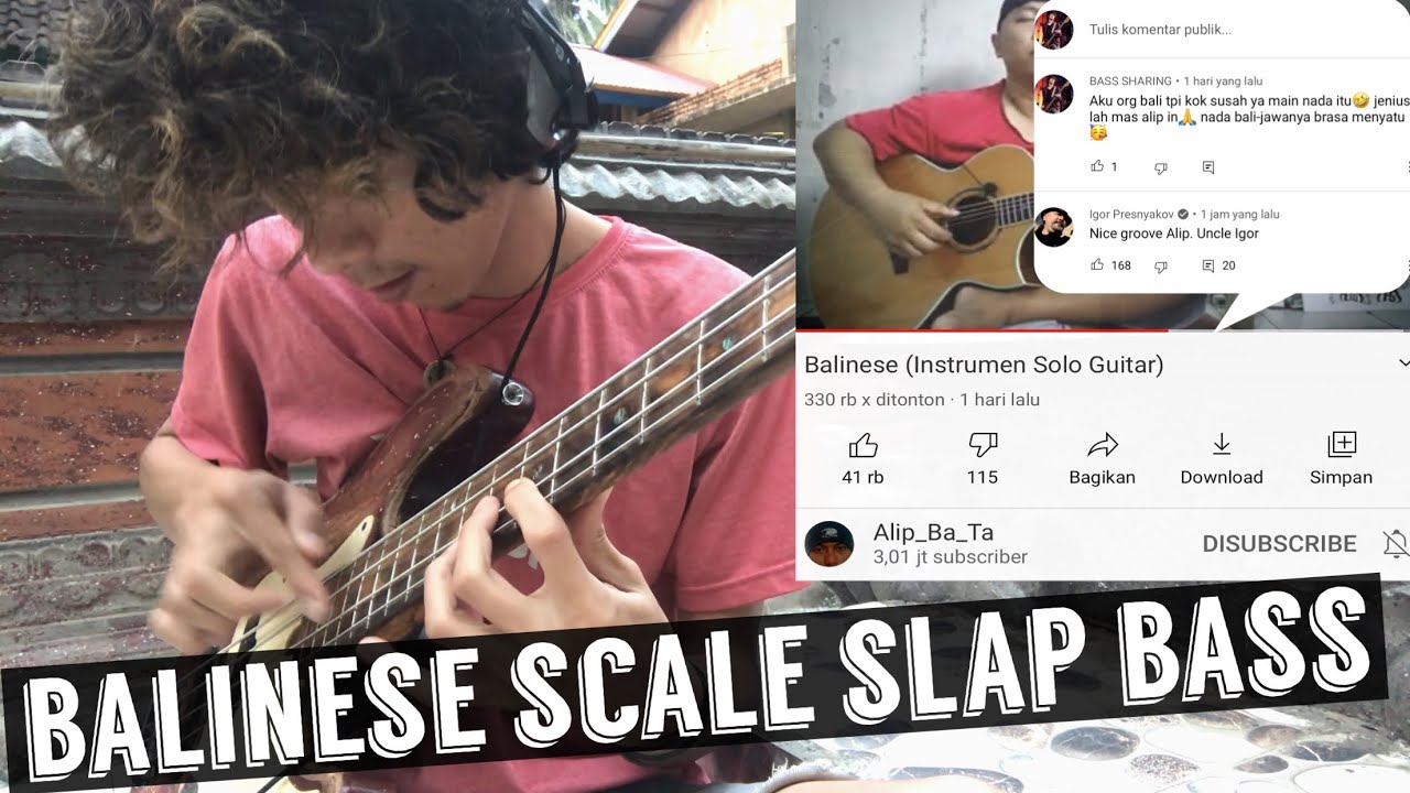 Balinese scale slap bass - YouTube