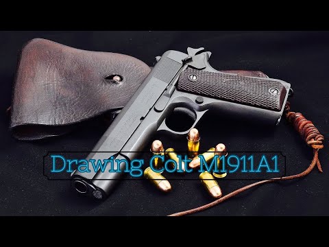 Drawing Colt M1911A1 - YouTube