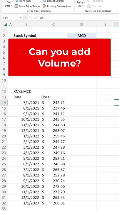 How to use the STOCKHISTORY function in Excel! - YouTube