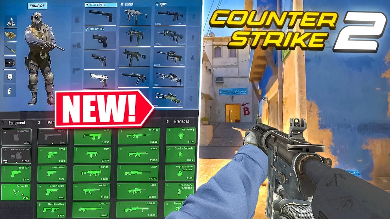 ACTUALIZACIÓN CS2 😎 mapa de MIRAGE y nuevo MENÚ de compra *dos M4 a la ...