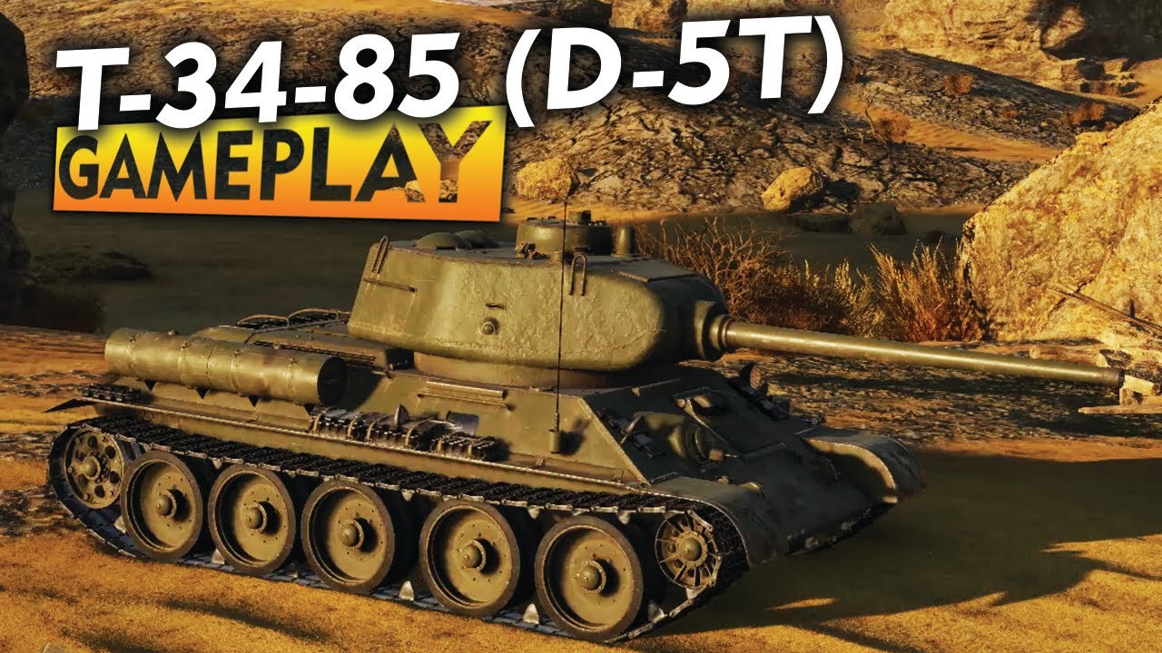 T-34-85 (D-5T) Soviet Medium Tank Gameplay War Thunder No Commentary ...