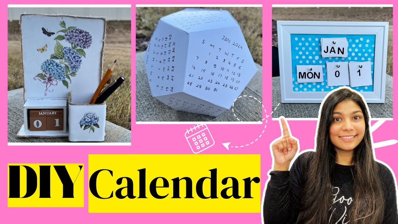 DIY Calendar | DIY calendar ideas 2024 | How to Make a 2024 Desk ...