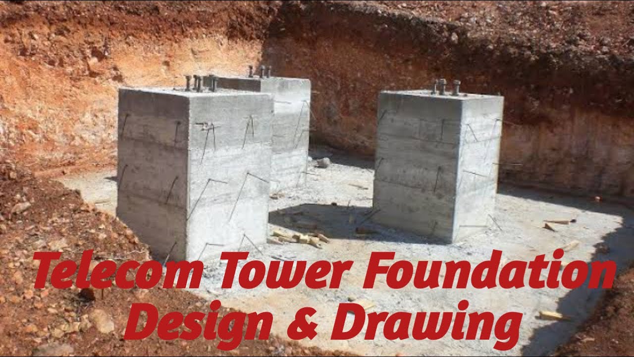 Telecom Tower Foundation Design & Drawing - YouTube