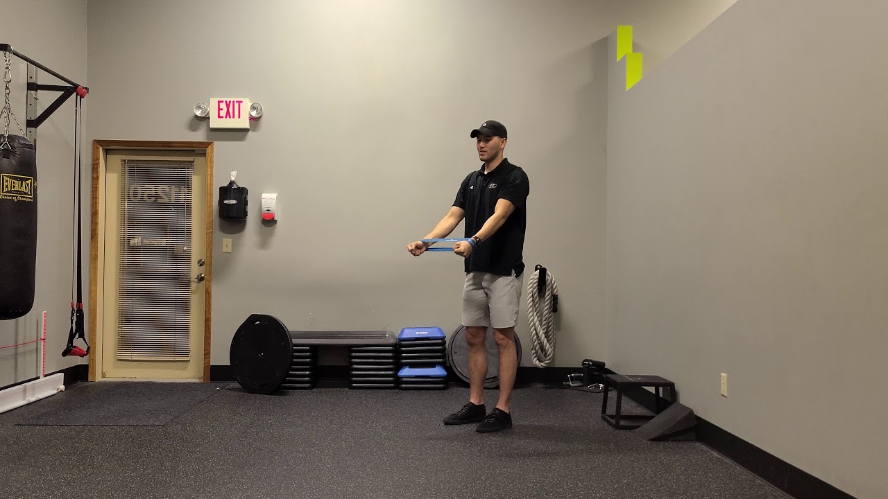 Mini Band Front raise pulses - YouTube