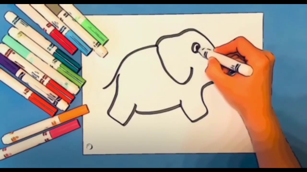 Kids Learning | New Way To Draw An Elephant - YouTube