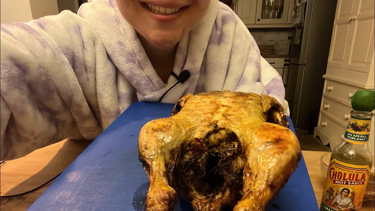 ASMR MUKBANG A WHOLE ROAST CHICKEN | MINIMAL TALKING | MESSY/ SAVAGE ...