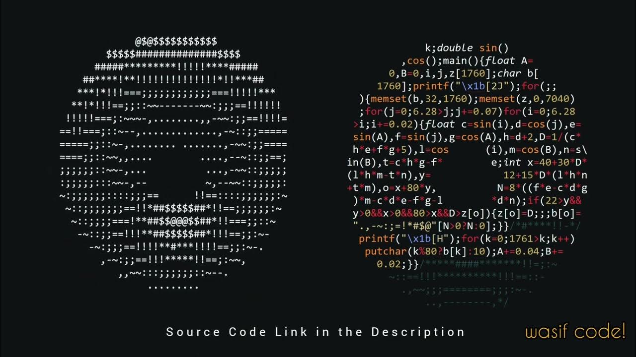 How to make a donut with C Programming | Source Code | wasif code! | Bangla #C #programming ...