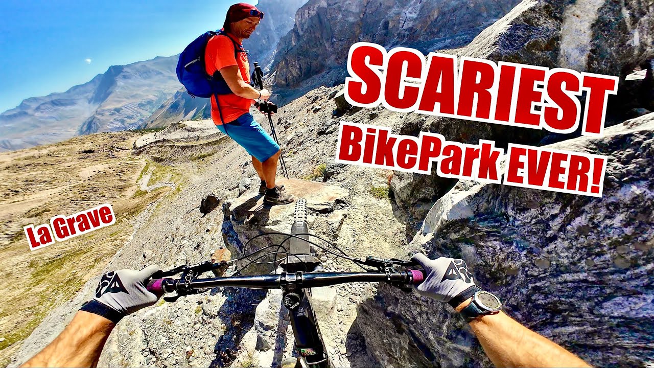 SCARIEST Bike Park EVER! Crazy BIG mountain biking - YouTube