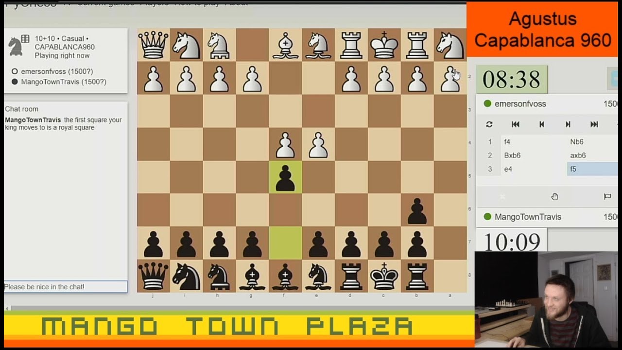 Agustus Capablanca Chess 960 - Chess Variants Ep. 569 - YouTube